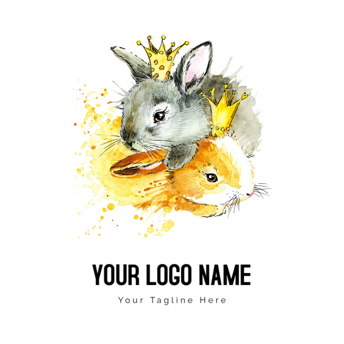 Modèle Watercolor Painting Drawing European Rabbit Illustration Logo ...