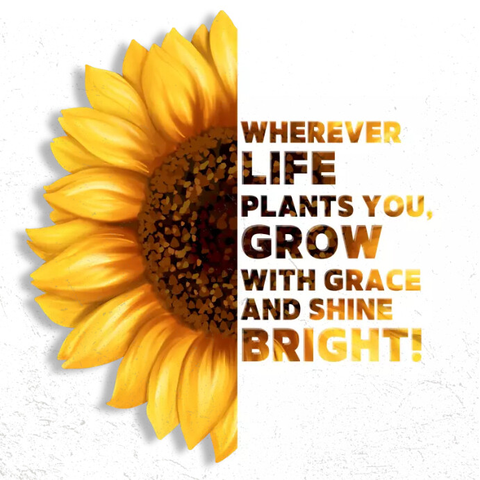 Watercolor Sunflower Positive Quote Template | PosterMyWall