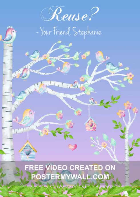 Watercolor Sweet Little Birds Birthday Card Template | PosterMyWall