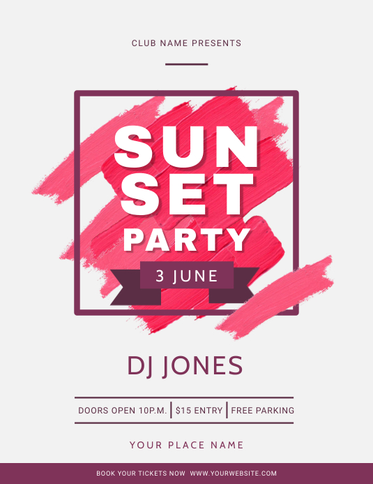 Copy of Watercolor Themed Sunset Party Flyer | PosterMyWall
