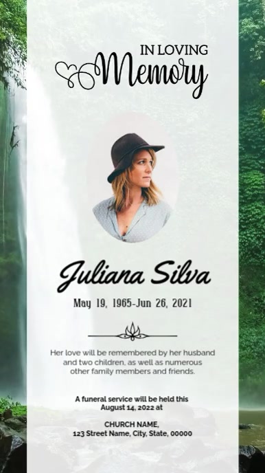 Waterfall Funeral Digital Display Template | PosterMyWall
