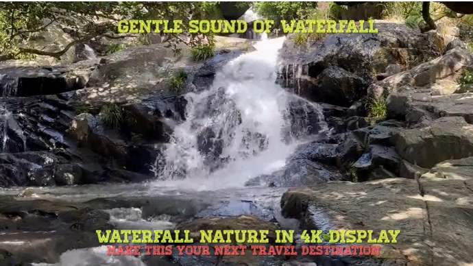 Waterfall sound of nature in 4k Video Display 16:9 Template | PosterMyWall