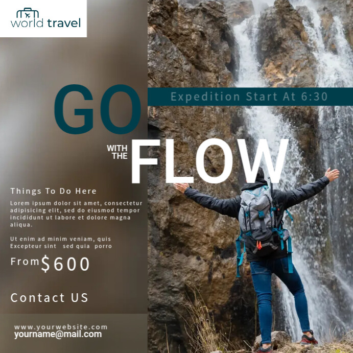 Waterfalls Travel Ads Template | PosterMyWall