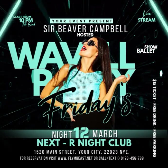 Wavell Party Friday Night ads Template | PosterMyWall