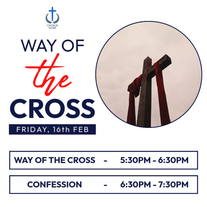 way of the cross catholic poster template | PosterMyWall