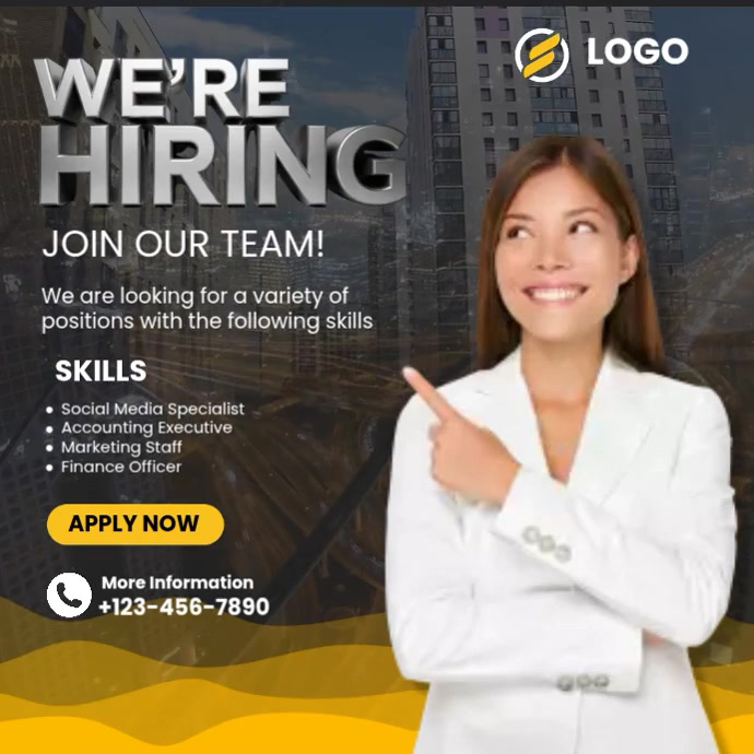 We’re Hiring | Join Our Professional Team Template | PosterMyWall