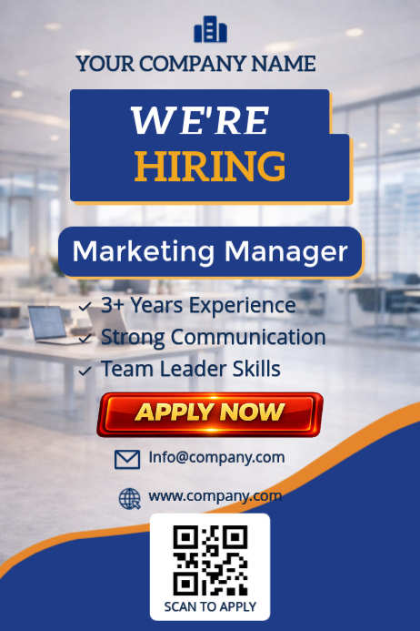 We’re Hiring Marketing Manager Flyer – Corporate Job Vacancy ...