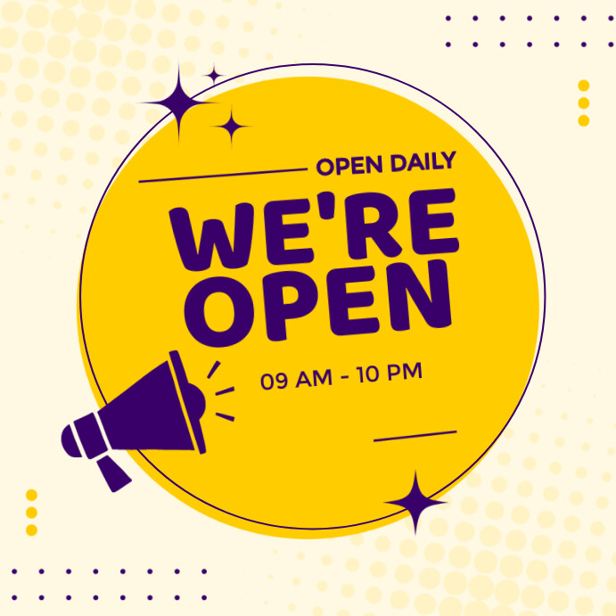 Plantilla de we’re open | PosterMyWall