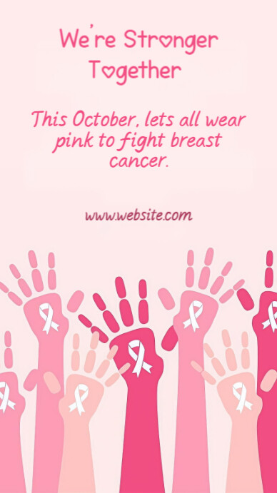 Plantilla de We’re Stronger Together – Breast Cancer Awareness Pink ...