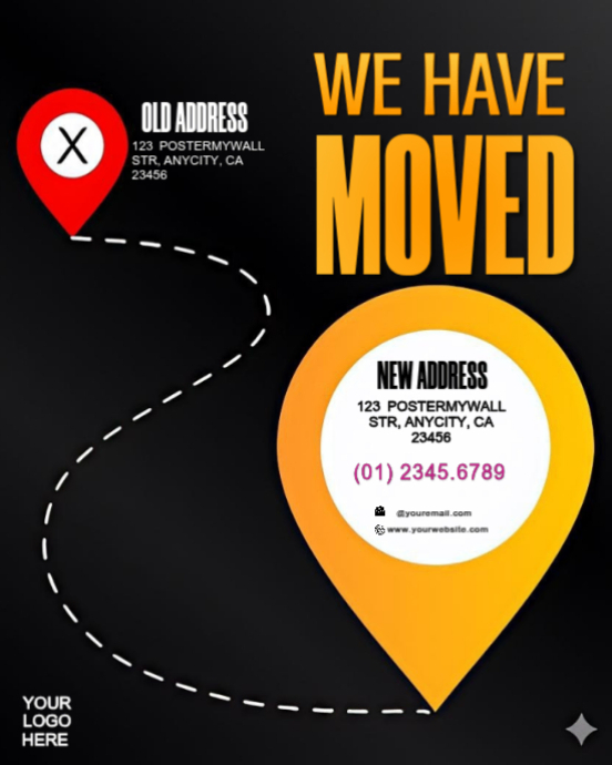 Plantilla de We’ve Moved Announcement Flyer – Modern Location Update ...