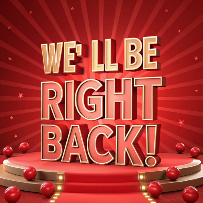 We'll be right back social media post Template | PosterMyWall