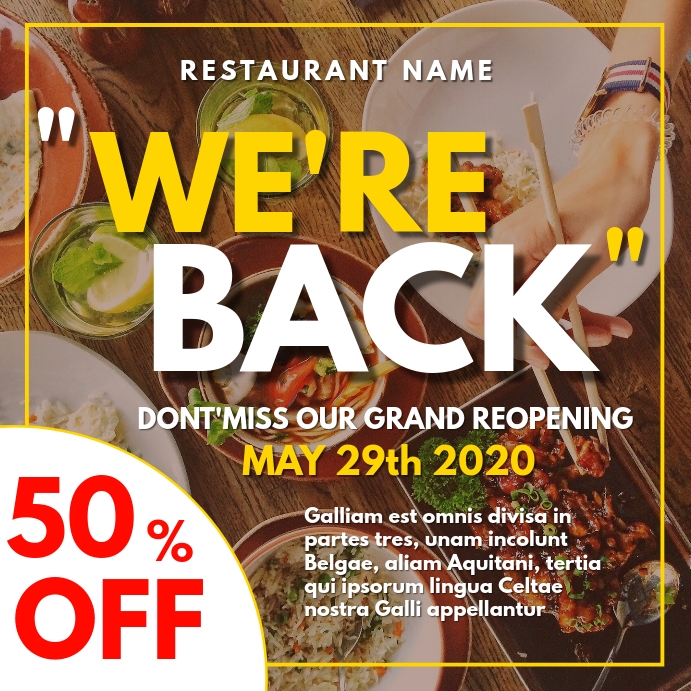 we're back grand reopening restaur