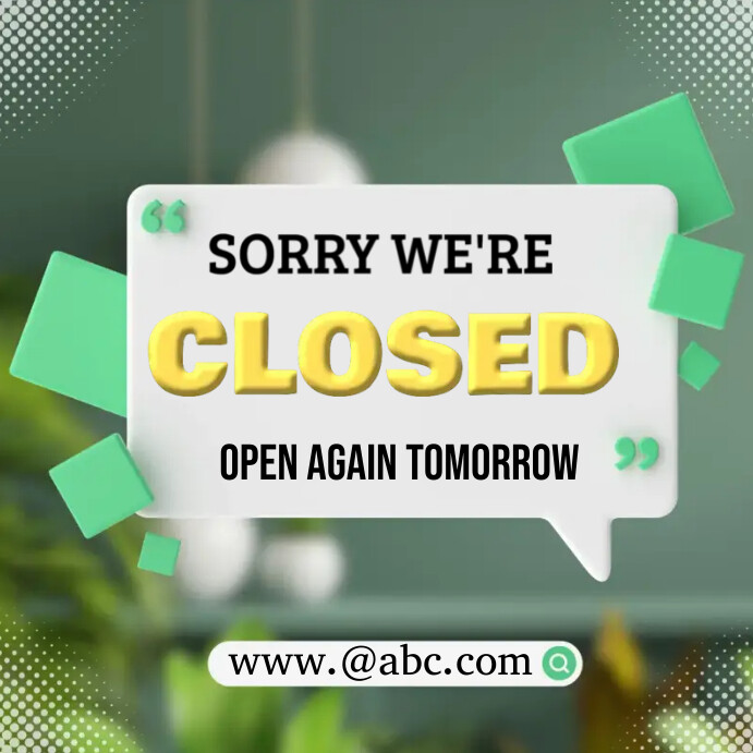 We're closed Template | PosterMyWall