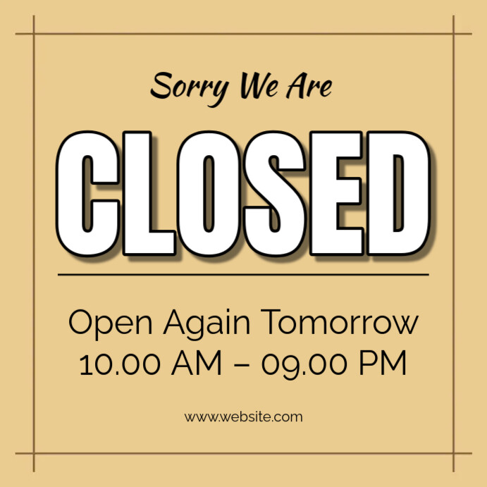 We're closed notice posts Template | PosterMyWall