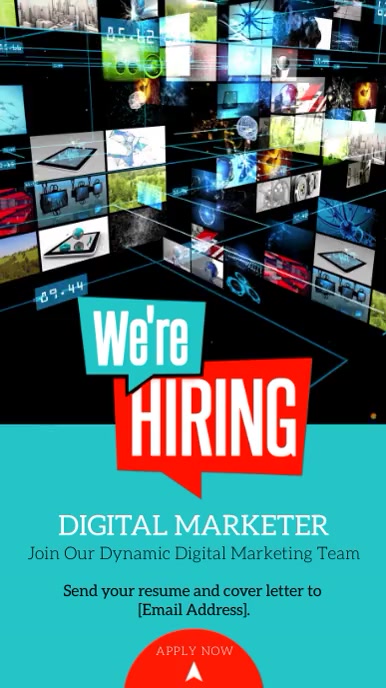 We're Hiring a Digital Marketer! | Apply Now Template | PosterMyWall