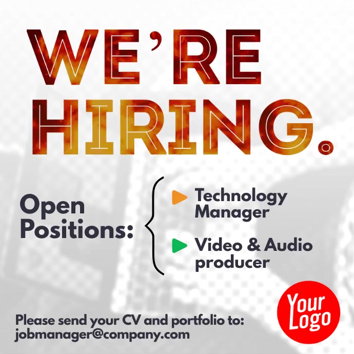 We're hiring alert square instagram video Template | PosterMyWall