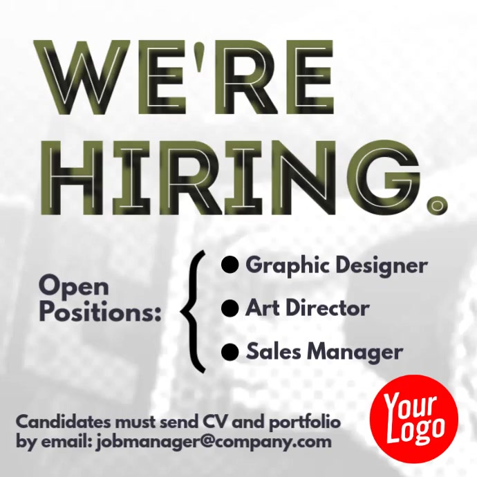 we're hiring alert square instagram video Template | PosterMyWall