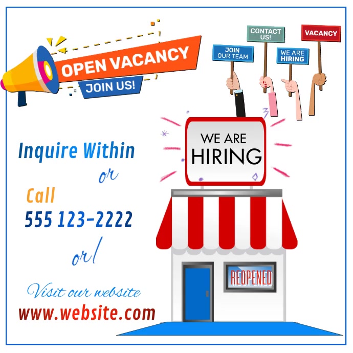 Copy of We're Hiring Animation | PosterMyWall