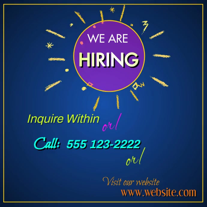 We're Hiring Animation Template | PosterMyWall