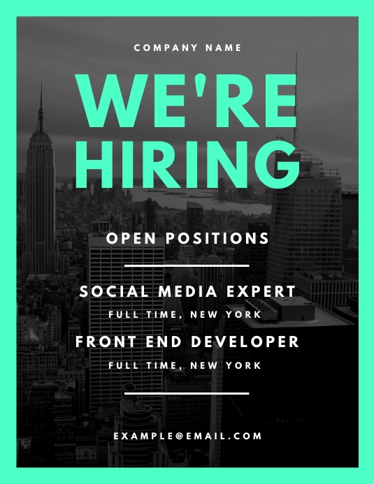 We're Hiring Bold Flyer Template | PosterMyWall