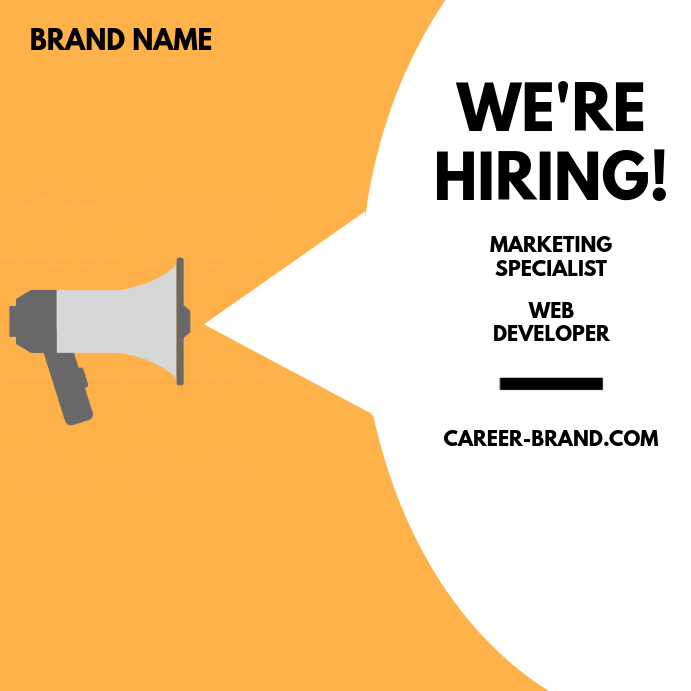 We're Hiring Brand Orange Post Template | PosterMyWall