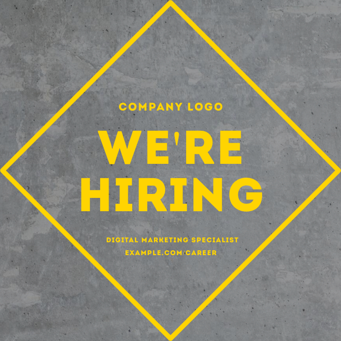 We're Hiring Concrete Template | PosterMyWall