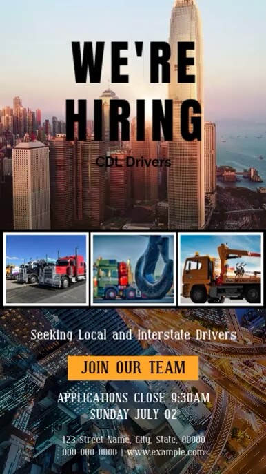 Copy of We're Hiring Driver Ad Story | PosterMyWall
