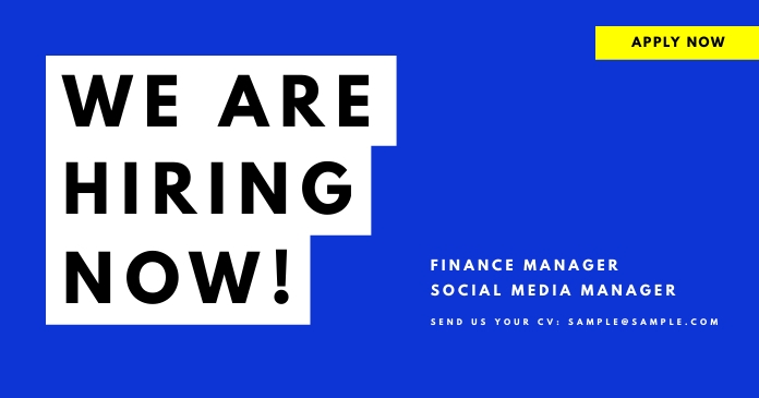 We're Hiring Facebook Ad Bold Template | PosterMyWall