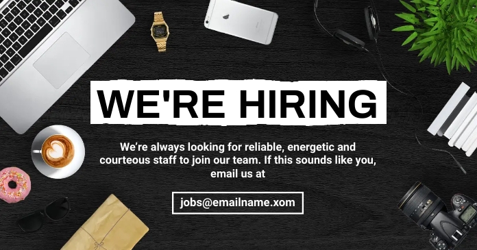 We're Hiring Facebook Shared Template | PosterMyWall