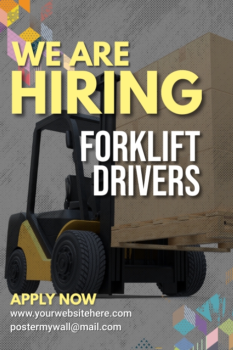 we're hiring forklift drivers flyer Template | PosterMyWall