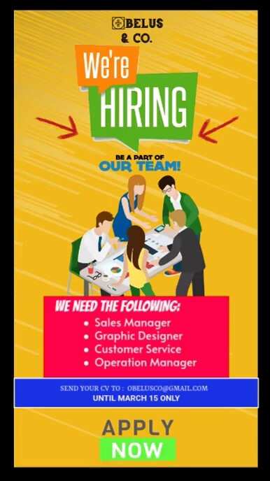 we're hiring instagaram story Template | PosterMyWall