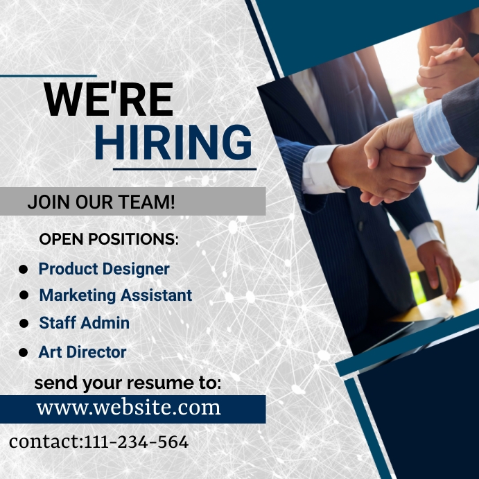 We're hiring instagram post Template | PosterMyWall