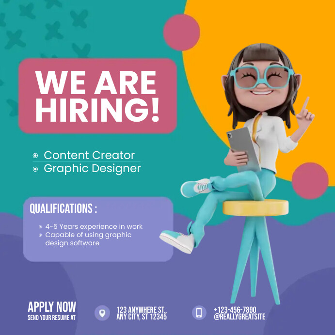 WE'RE HIRING INSTAGRAM POST Template | PosterMyWall