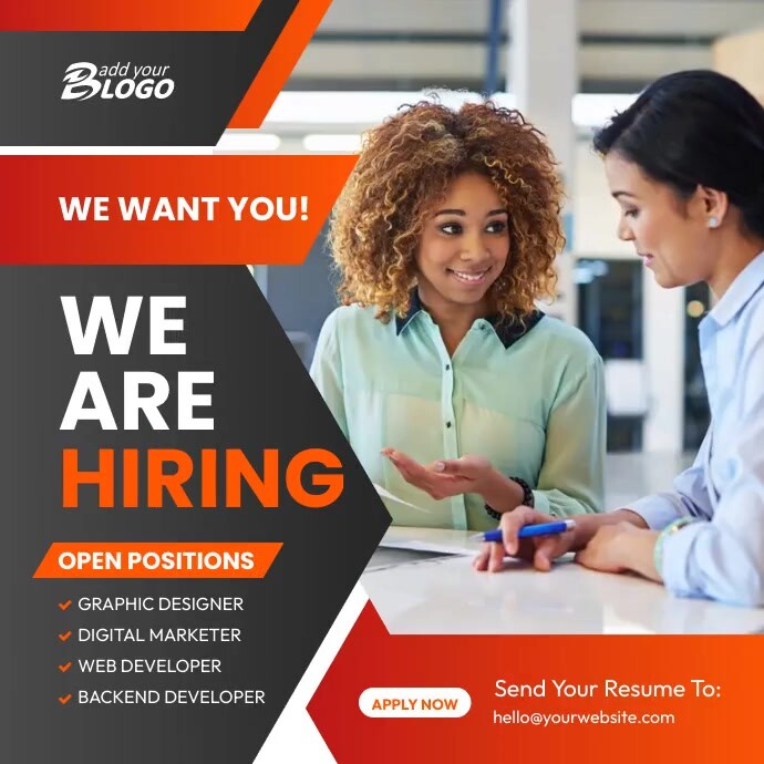 We're Hiring Instagram Post Template | PosterMyWall