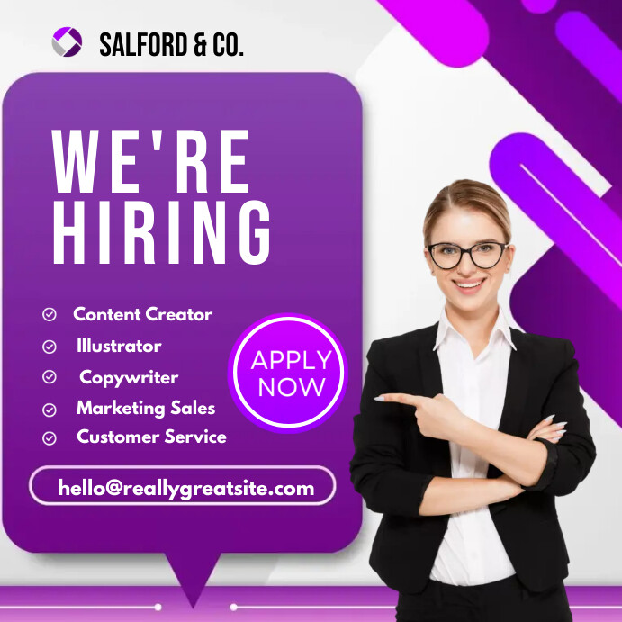 WE'RE HIRING INSTAGRAM POST Template | PosterMyWall