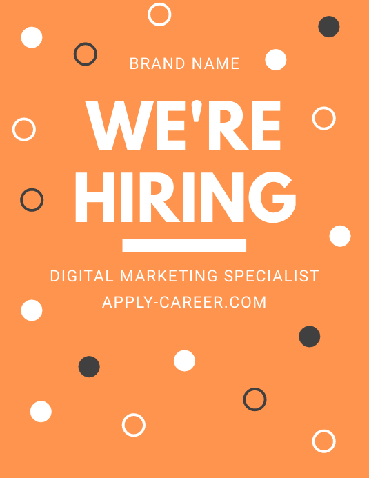 We're Hiring Job Application Flyer Template | PosterMyWall