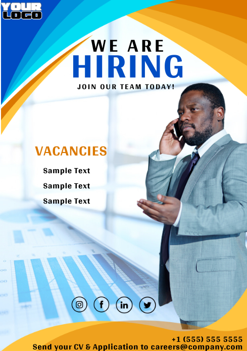 We're Hiring Job Vacancy Flyer Template | PosterMyWall