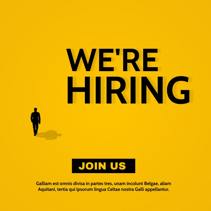 we're hiring minimal advertisement online Template | PosterMyWall