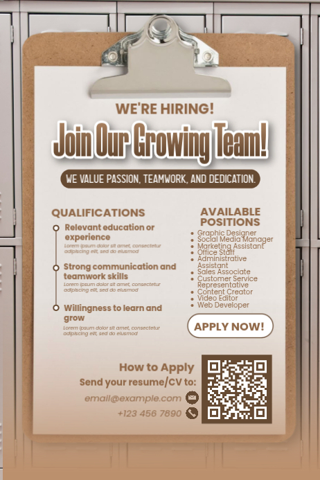 We're Hiring Poster Ads Template | PosterMyWall