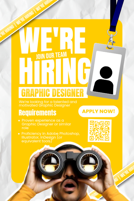 We're Hiring Poster Template | PosterMyWall