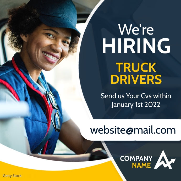 we're hiring truck drivers instagram post adv Template | PosterMyWall