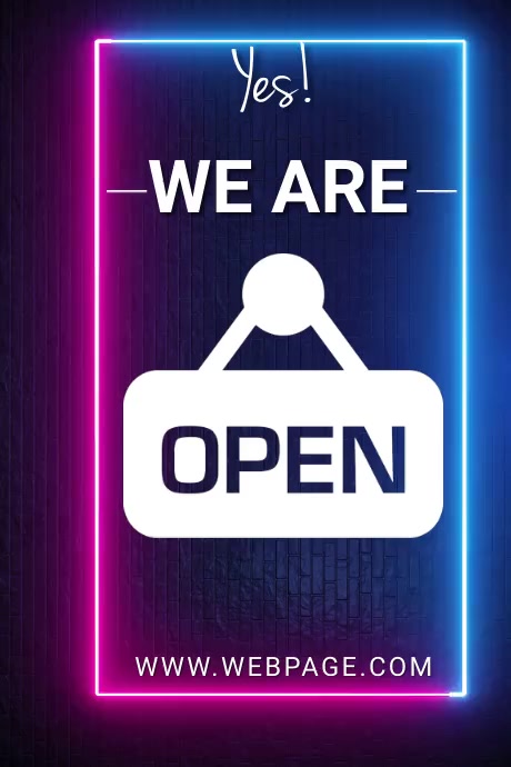 We're open, we are open, yard sign Template | PosterMyWall