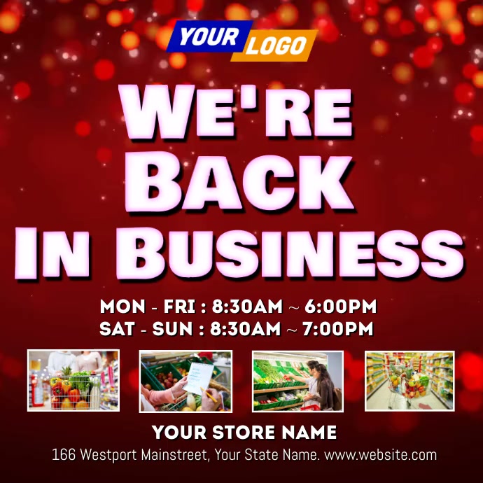 We're Open template | PosterMyWall