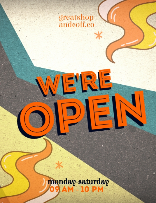We're Open Vintage Flyer Template | PosterMyWall