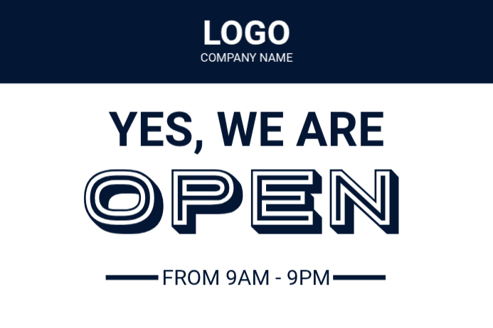 We're open yard sign Template | PosterMyWall