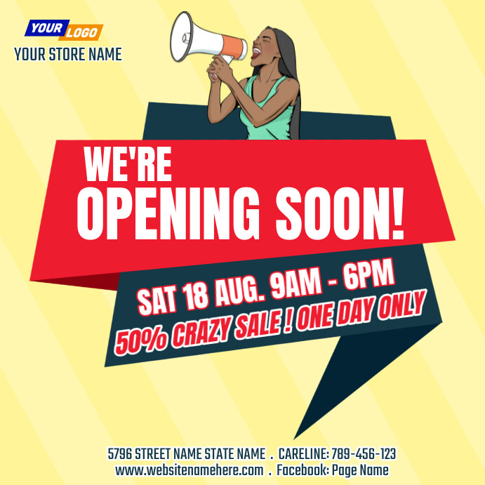 We're Opening Soon Announcement Post Template | PosterMyWall