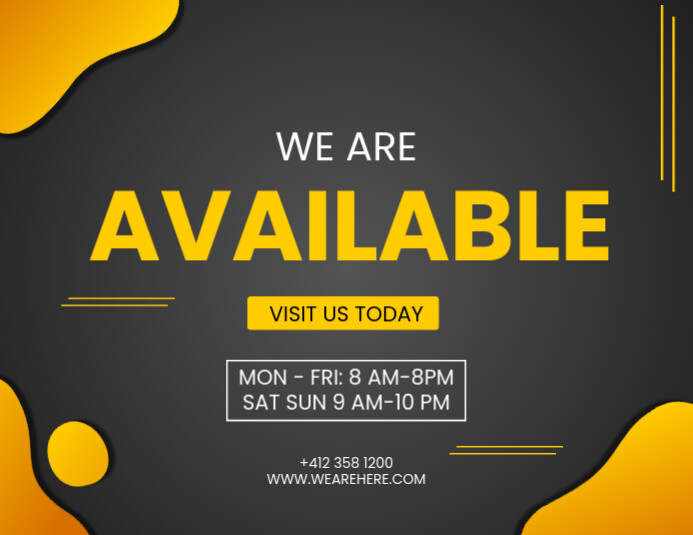 we are available Template | PosterMyWall