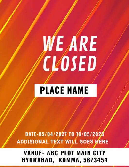 We are closed Template | PosterMyWall