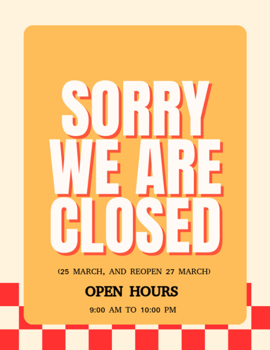 We are closed Template | PosterMyWall