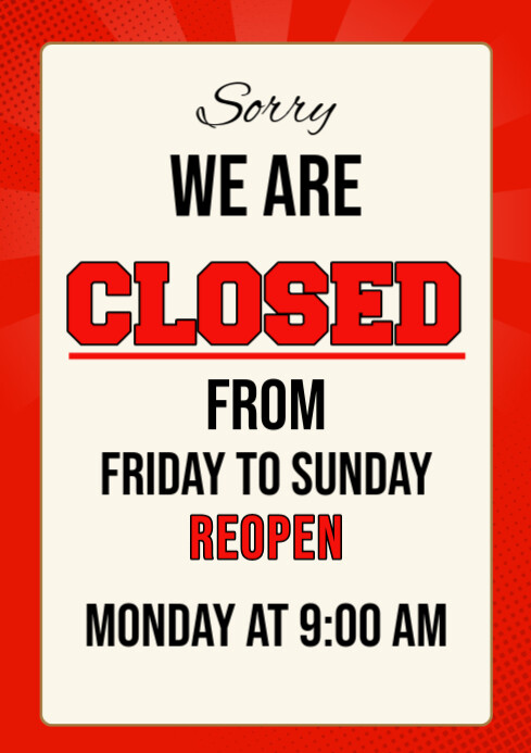 we are closed Template | PosterMyWall